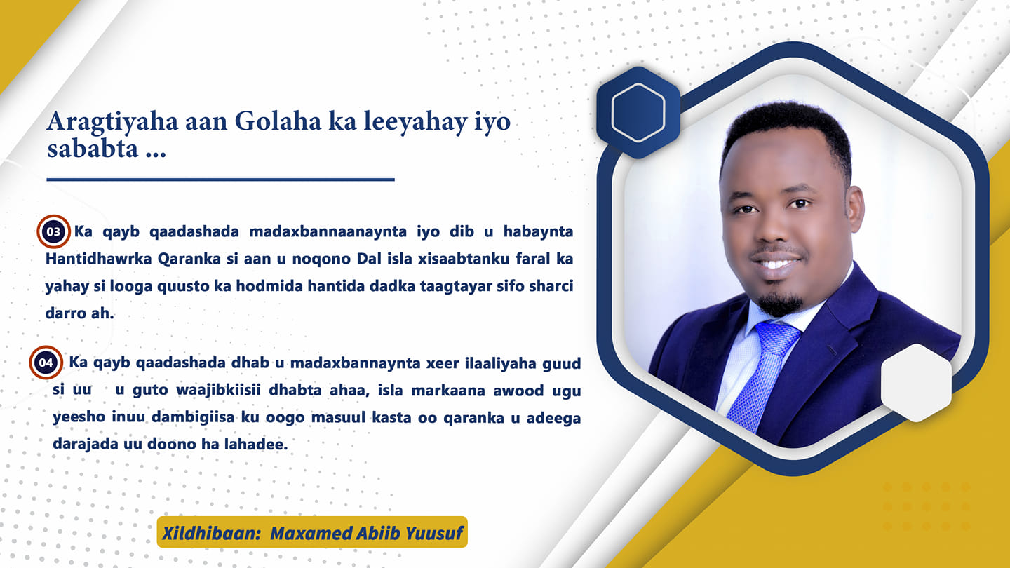 Xildhibaan Maxamed Abiib Oo Soo Bandhigay Aragtiyaha Uu Ka Leeyahay ...